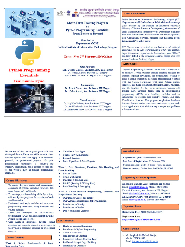 Python Essentials Training Program 2026 | PDF | Object Oriented ...