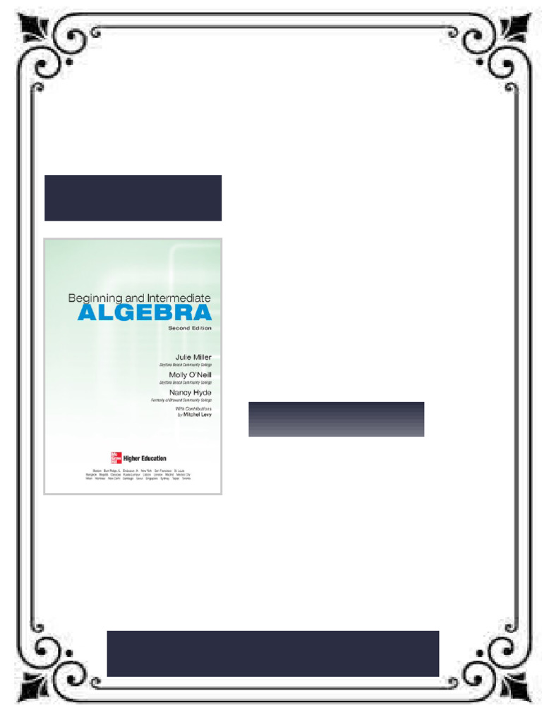 Beginning and Intermediate Algebra 2nd Edition Julie Miller Ebook Online-Access Edition | PDF ...