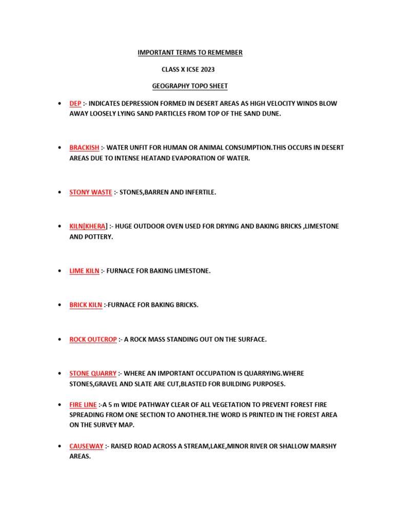 Important Terms To Remember | PDF