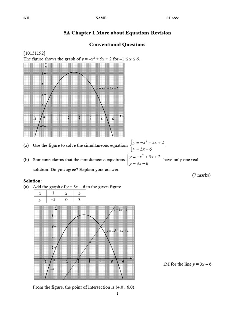 Simultaneous Equations Revision Guide | PDF | Mathematics | Discrete ...
