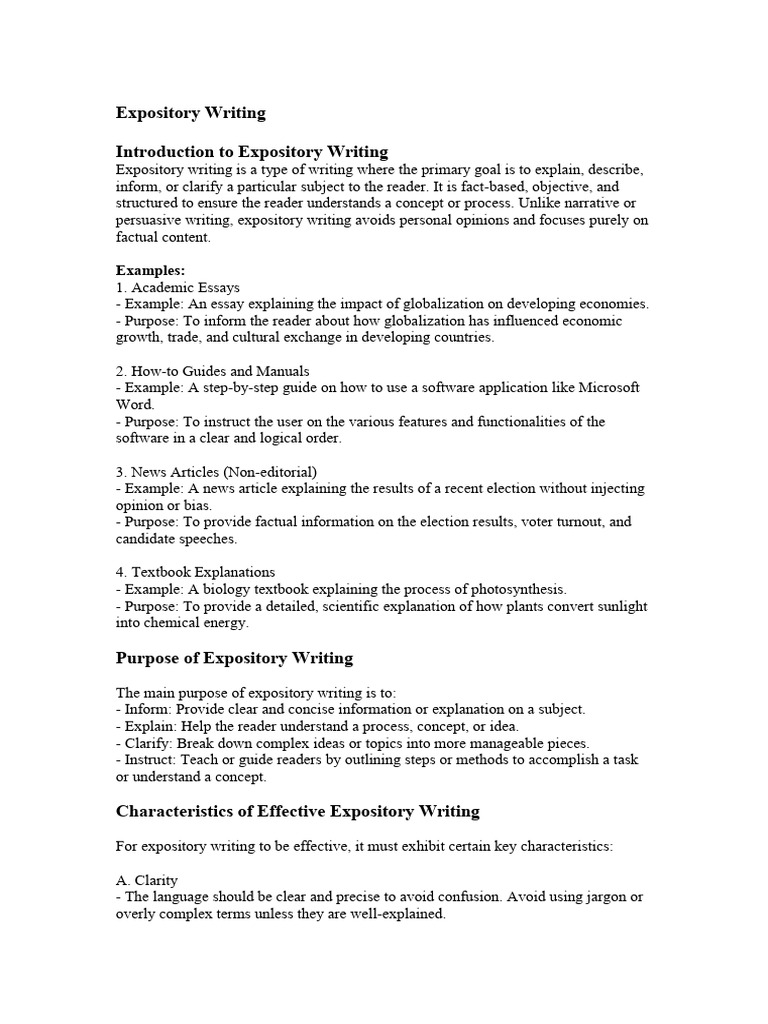 Understanding Expository Writing Basics | PDF | Essays | Human ...