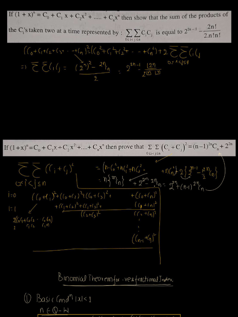 Binomial Theorem - L-10 (Class Notes) - Questions Practice | PDF