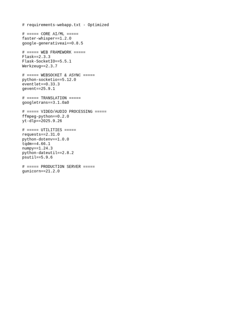 Web App Requirements and Dependencies | PDF