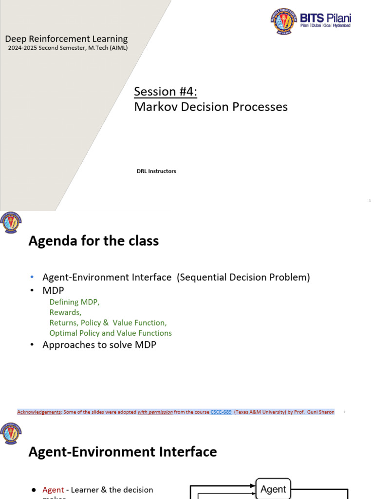DRL 3-4-Introducing MDP and Dynamic Programming Solution | PDF ...