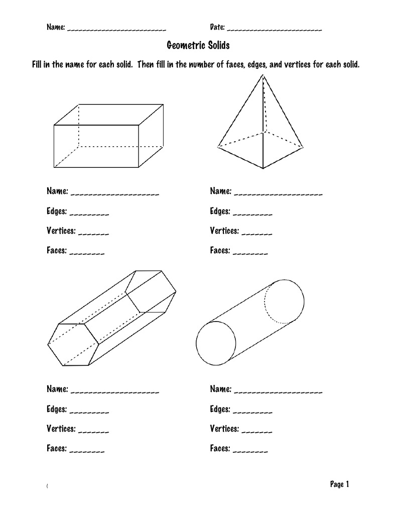 Geometry Worksheet for Students | PDF | Teaching Methods & Materials ...