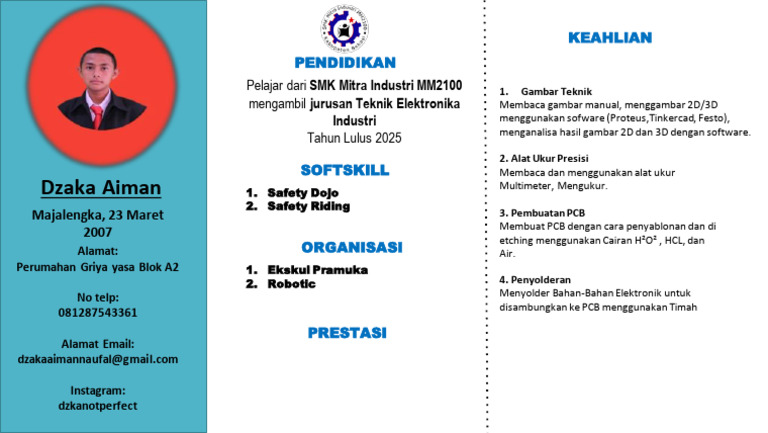 CV - Dzaka Aiman | PDF