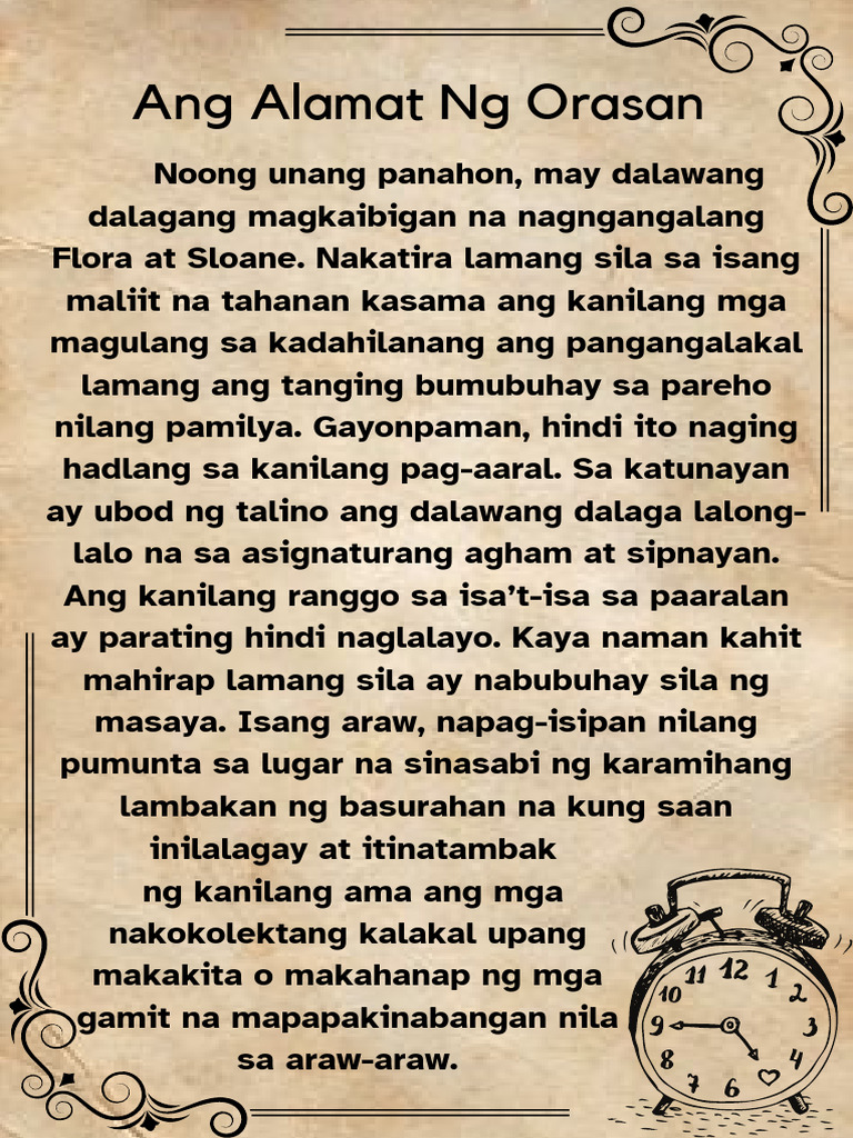 Ang Alamat NG Orasan | PDF
