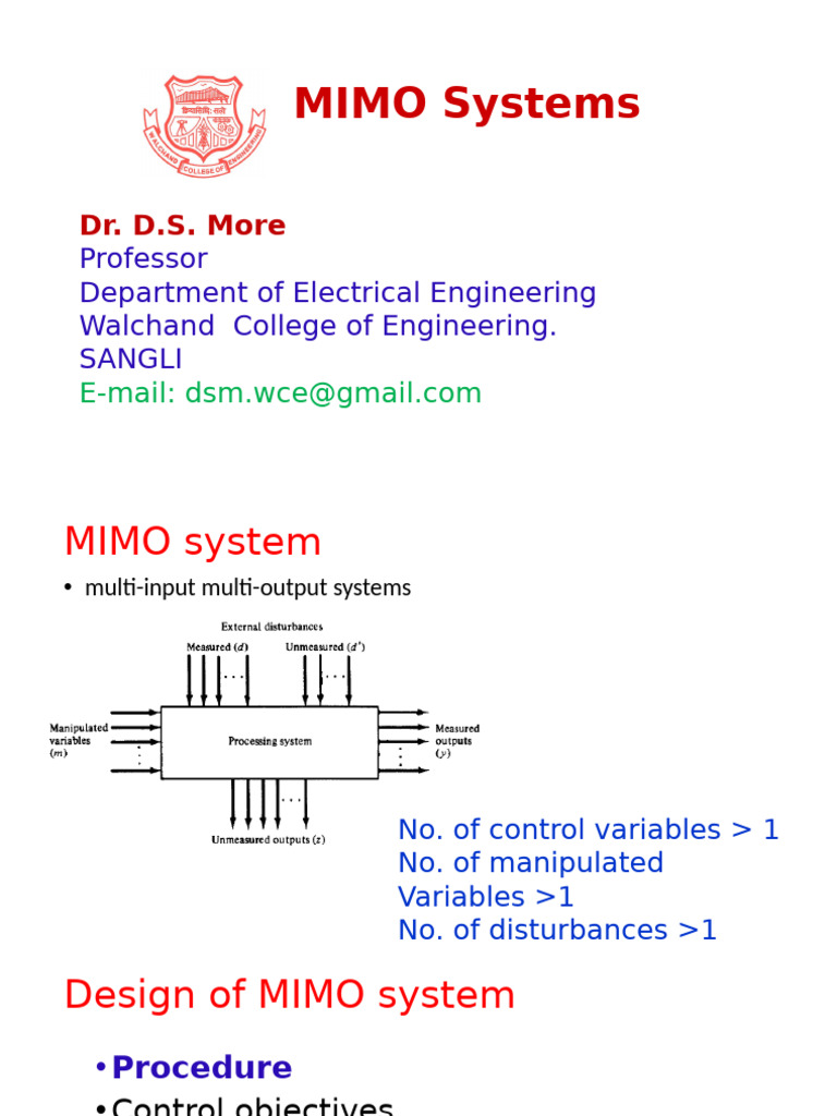 MIMO System Design and Control Techniques | PDF | Power Electronics ...