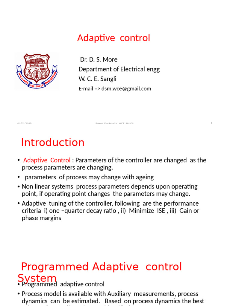 Module 5 B Adaptive Control | PDF