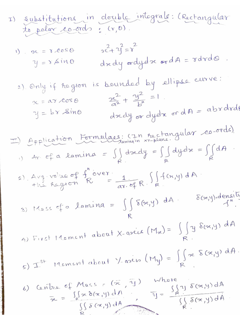 Multiple Integrals Formulaes | PDF