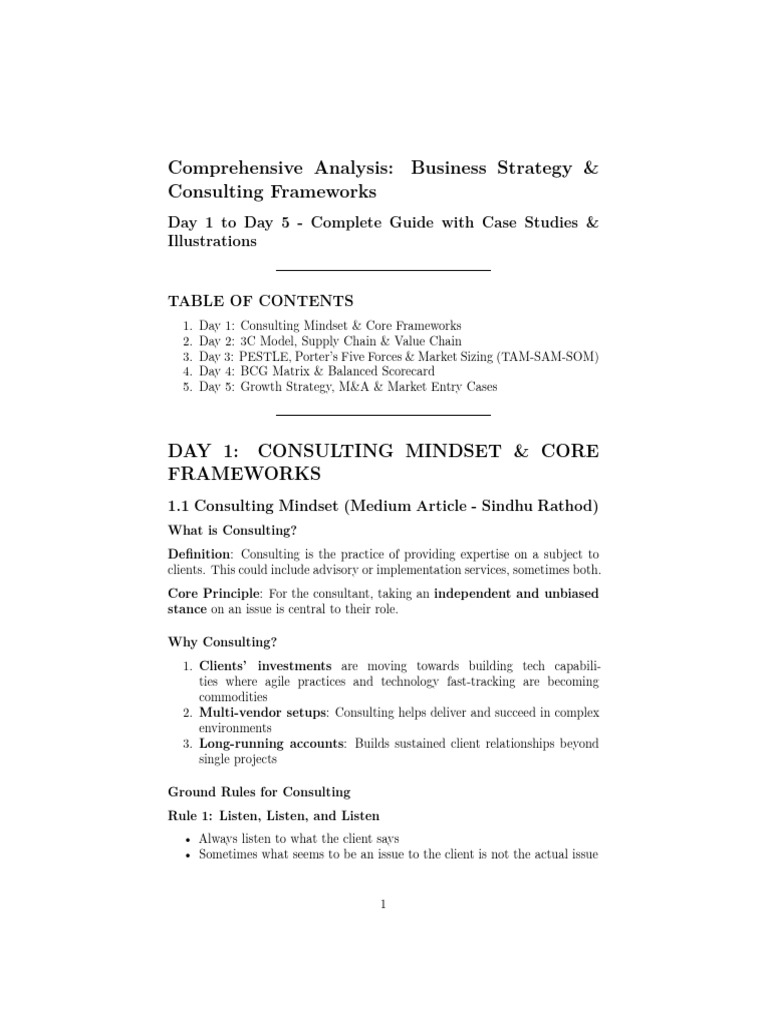 Business Strategy Consulting Frameworks Guide | PDF | Prices ...