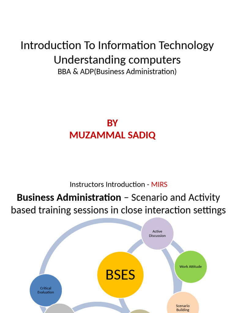 Intro To Information Technology BBA Understanding Computers | PDF ...