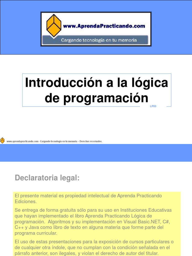 Introduccion a La Logica de La Programacion | Memoria del ordenador ...
