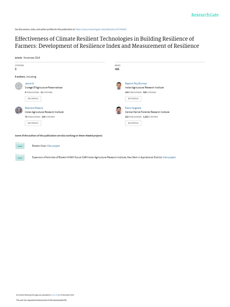 Resilience Index and Measurement | PDF | Climate Resilience ...