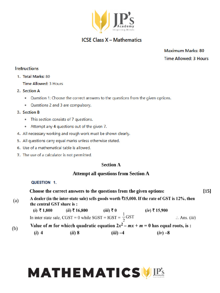 Practice Paper 3 Soution | PDF