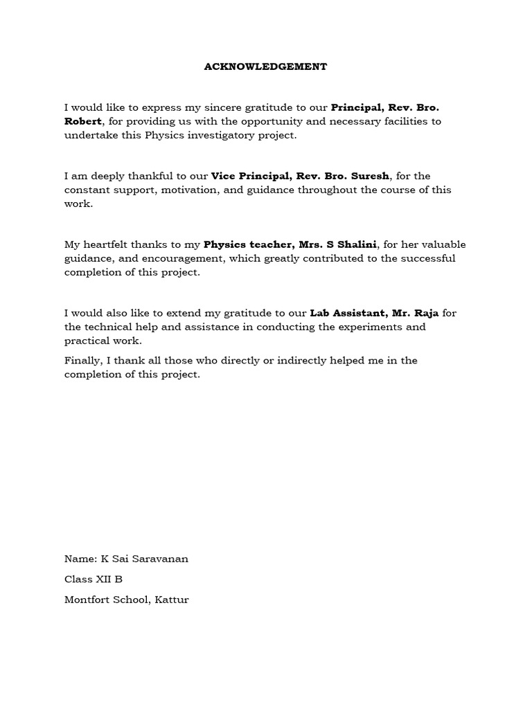 Physics Acknowledgement Final | PDF