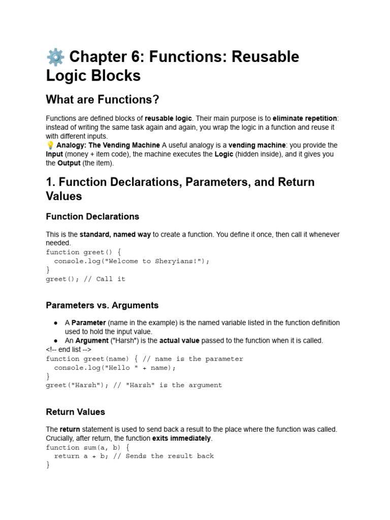 Understanding JavaScript Functions | PDF | Parameter (Computer ...