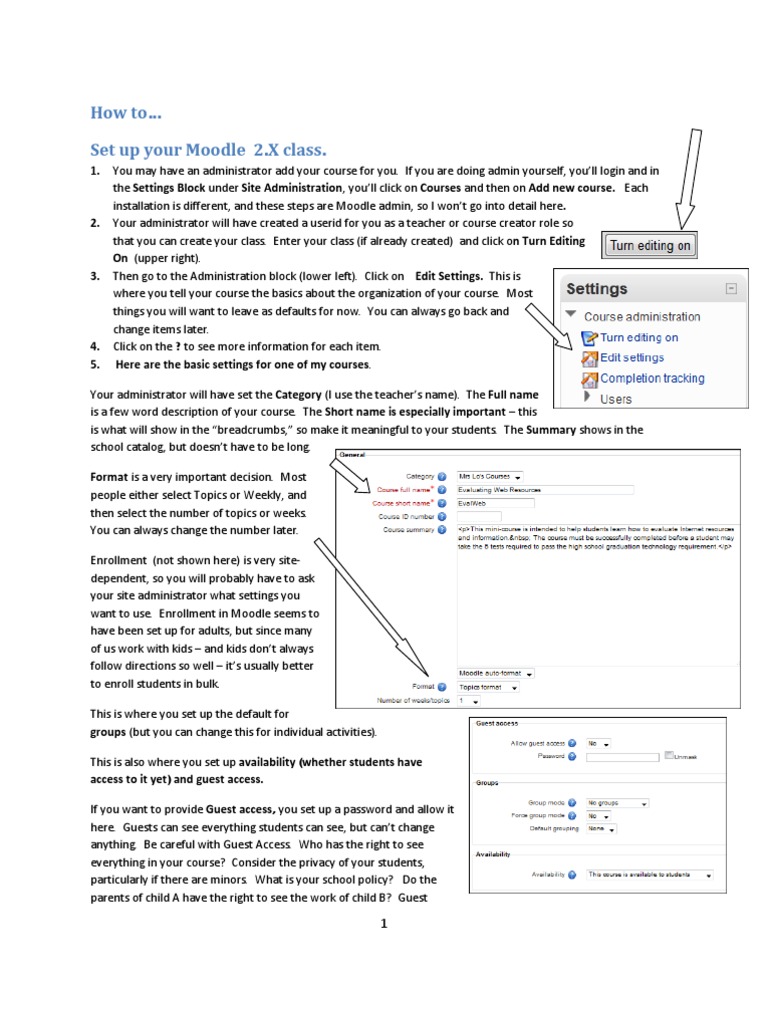 Moodle How To Basics 2 X | PDF | Internet Forum | Icon (Computing)