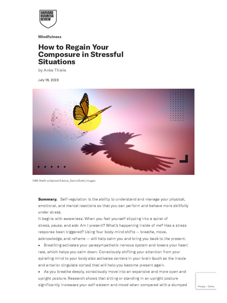 How To Regain Your Composure in Stressful Situations | PDF ...