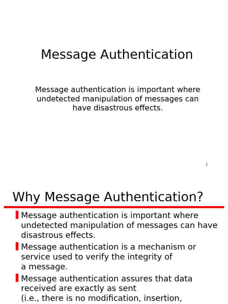 Lecture 10.message Authentication | PDF | Cryptography | Encryption