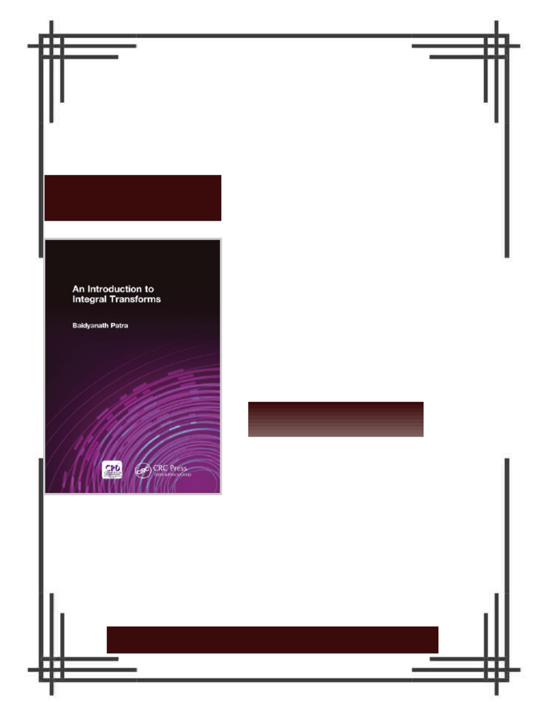An Introduction To Integral Transforms Patra Ebook Latest File Version ...