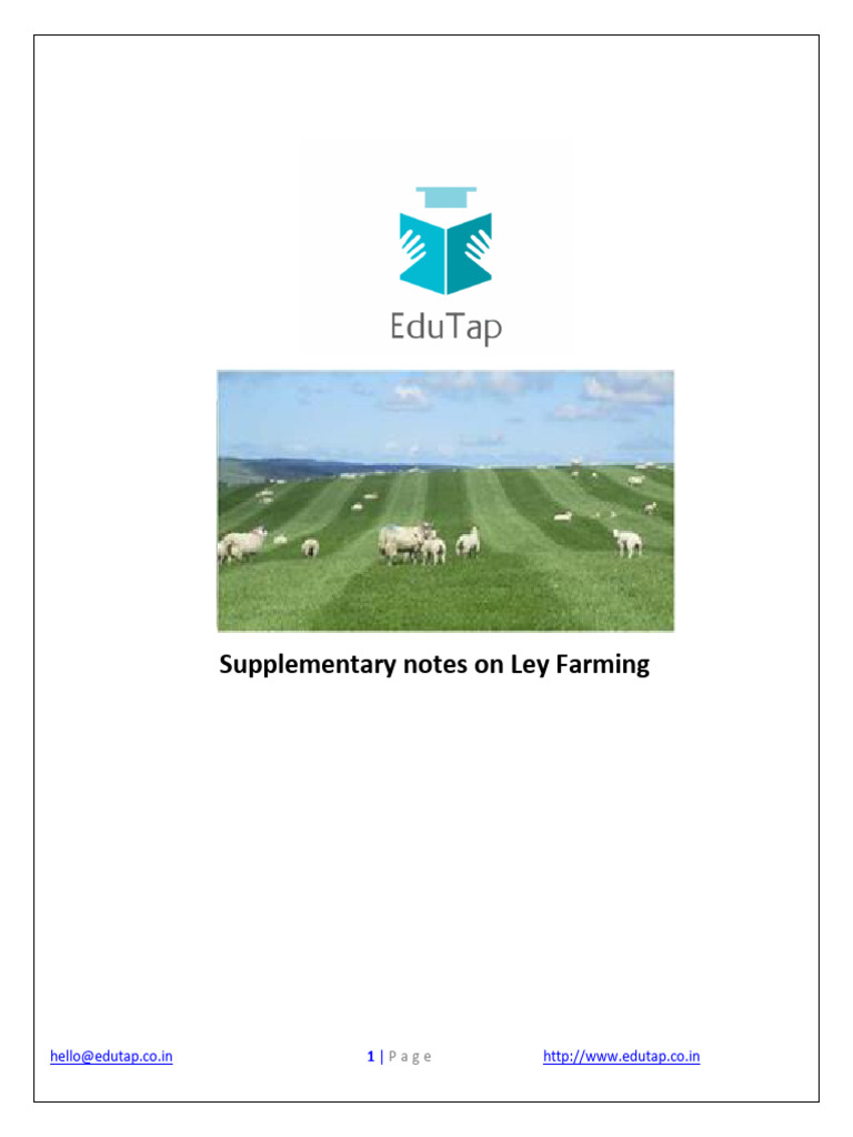 Ley Farming: Benefits and Drawbacks | PDF | Agriculture | Cereals