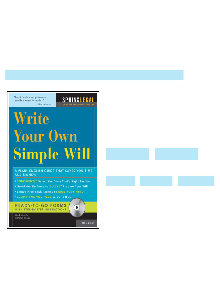 Make Your Own Simple Will 4E 4th Edition Mark Warda - Ebook and ...