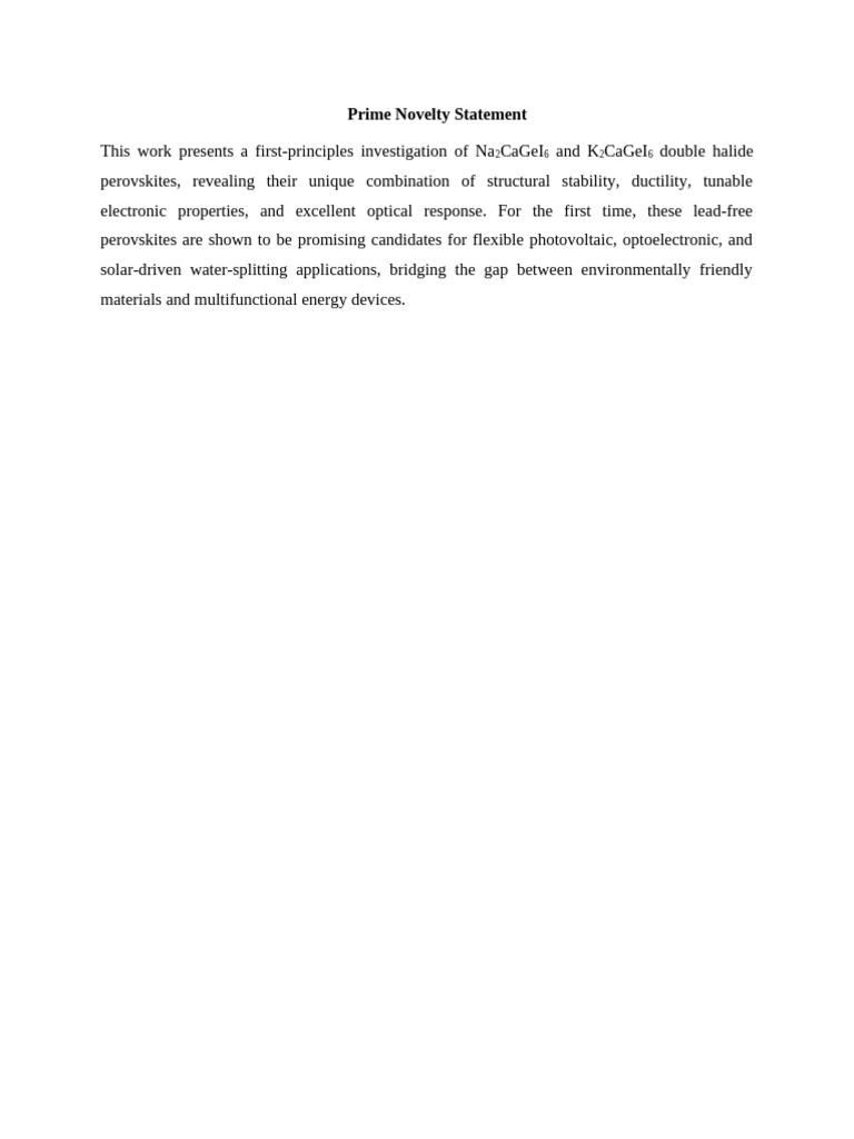 Statment of Novalty | PDF