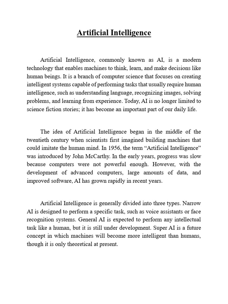 Understanding Artificial Intelligence Today | PDF | Artificial ...