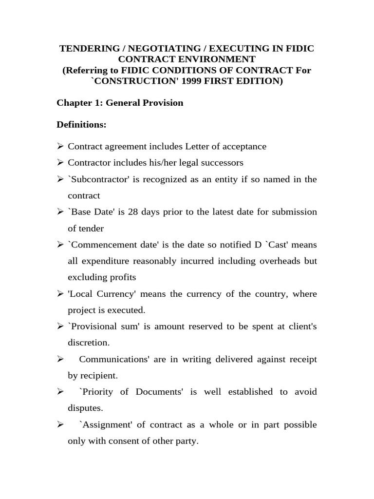 Fidic Cont 1999first Edition | PDF | Employment | Indemnity