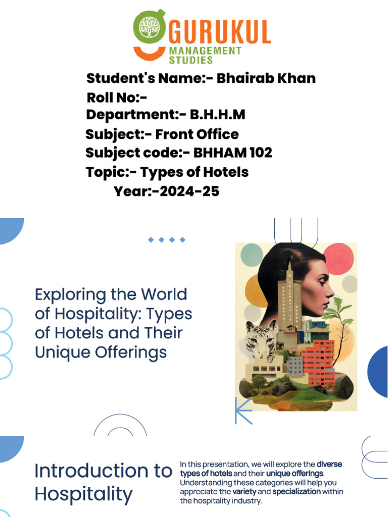 Slidesgo Exploring The World of Hospitality Types of Hotels and Their ...
