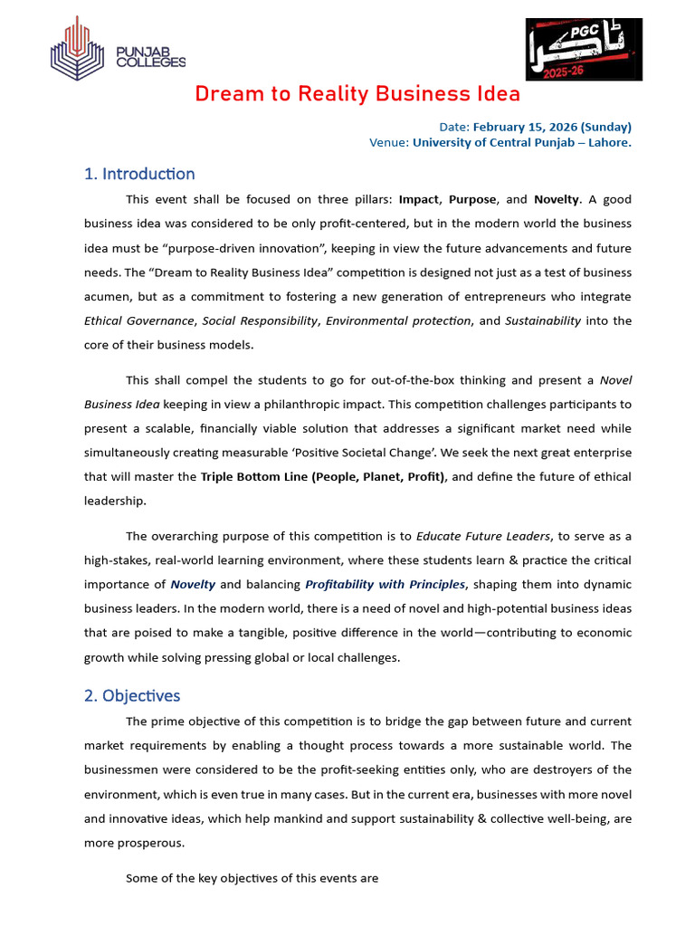 1 Rules in Business Idea - PGC Takra 2526 FINAL | PDF | Sustainability ...