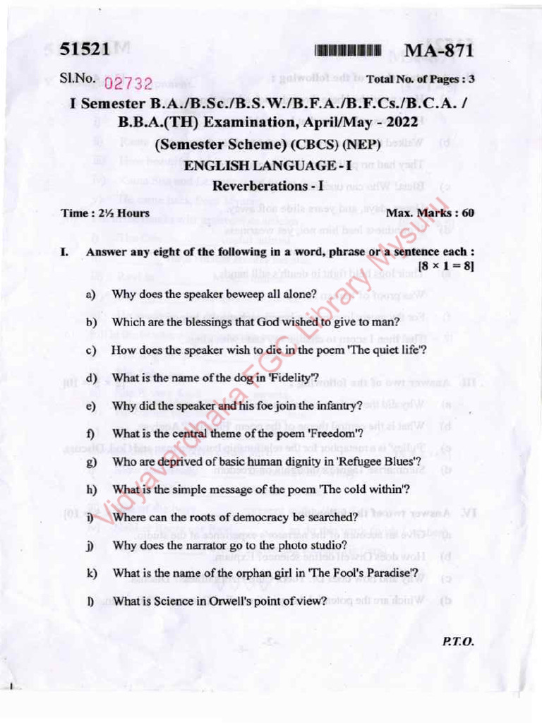 2021 English BA | PDF