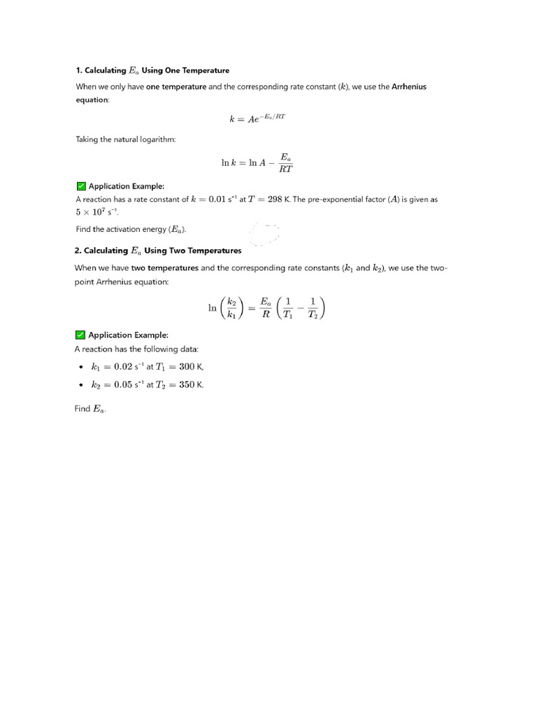 Activation Energy | PDF