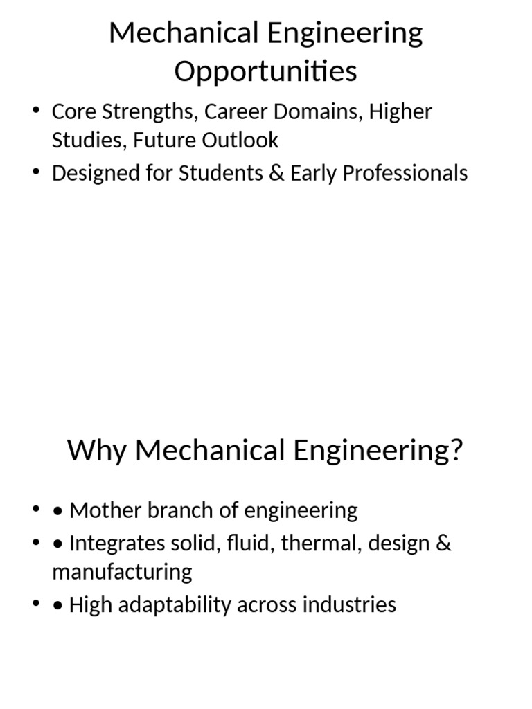 Mechanical Engineering Career Guide | PDF