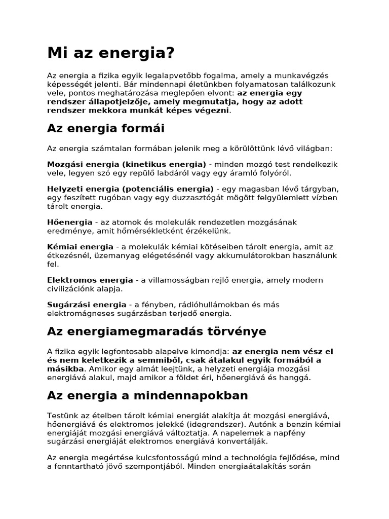 Mi Az Energia | PDF