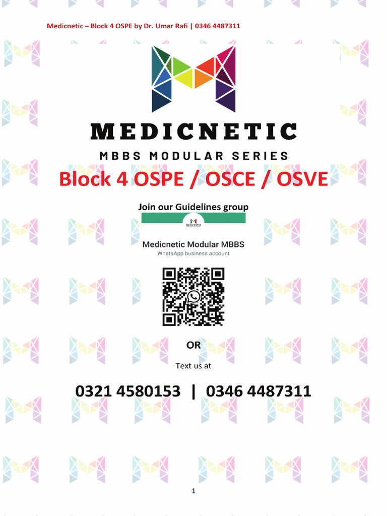 Block 4 OSPE Guidelines - Medicnetic by DR Umar Rafi | PDF