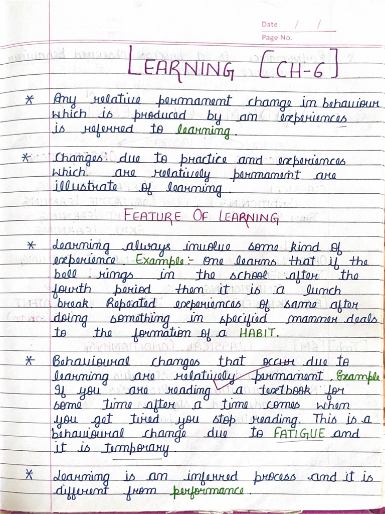 Learning Class 11th Psychology | PDF