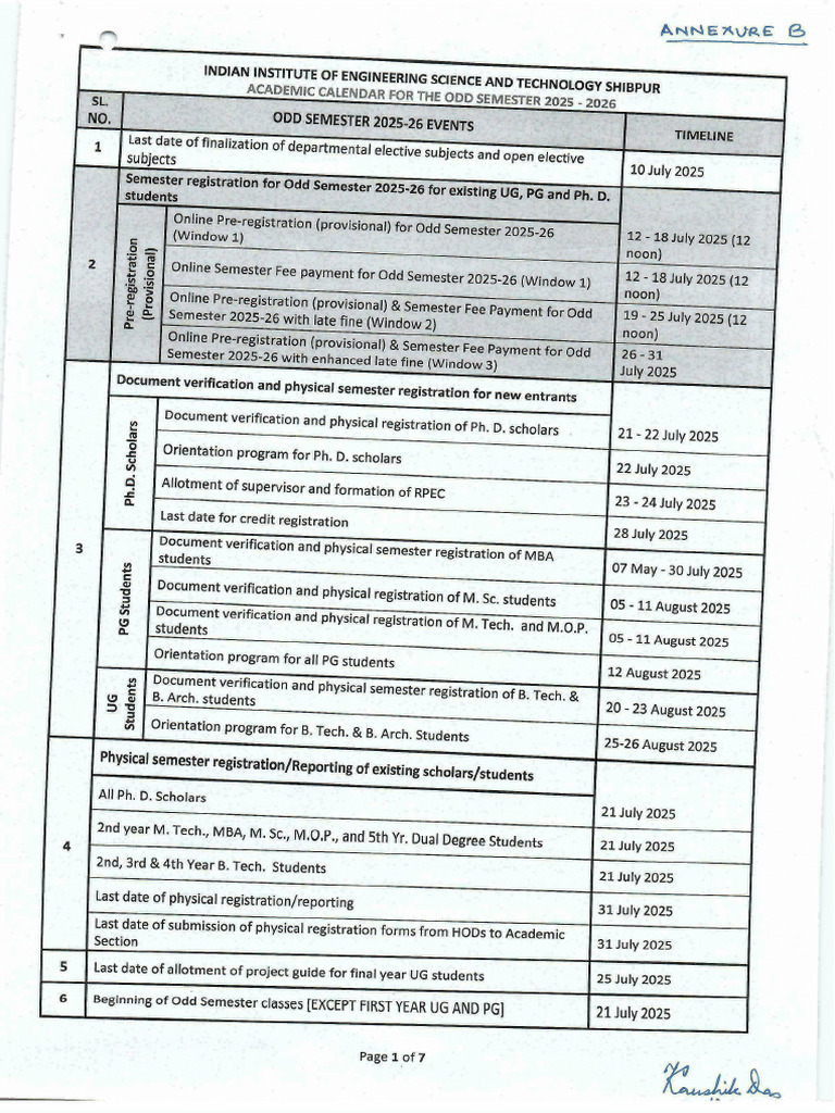 Academic Calendar AY 2025-26 13122025 0001 | PDF