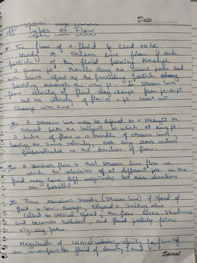Mechanical Flow of Fluids Class 11th Physics | PDF