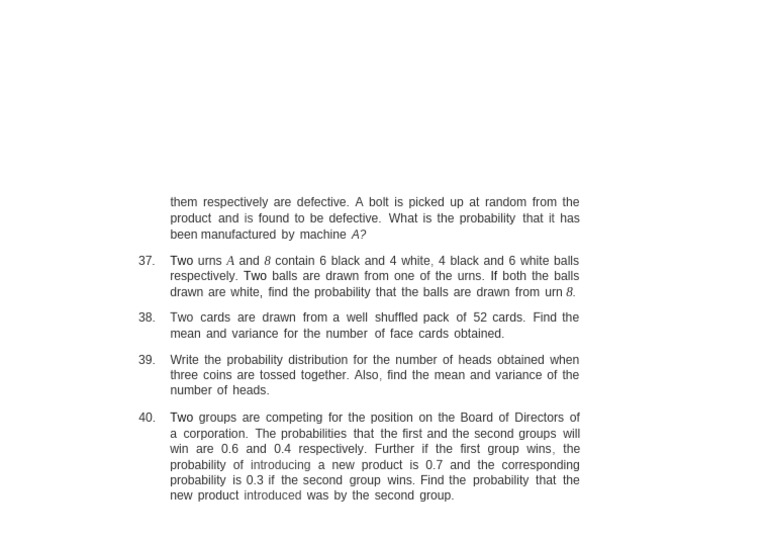 Probability Problems and Solutions | PDF
