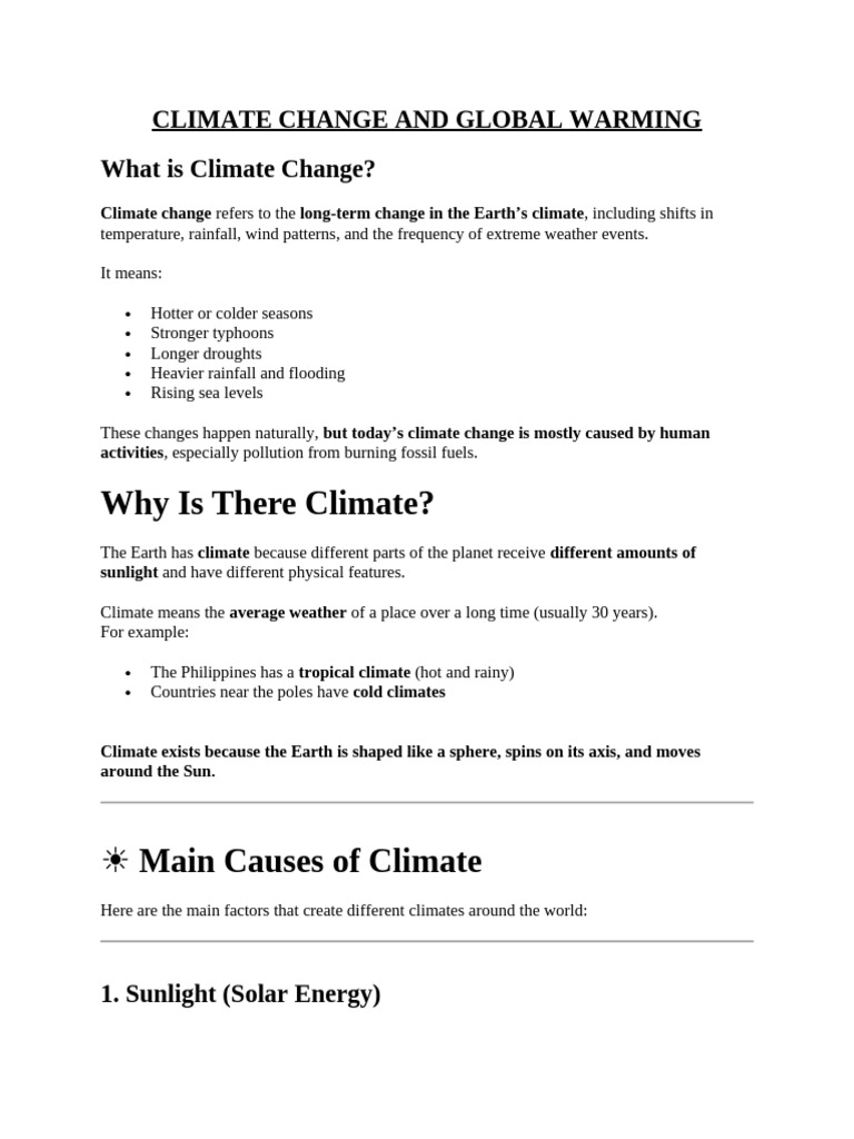 Topic 14 Climate Change and Global Warming | PDF | Climate Change | Rain