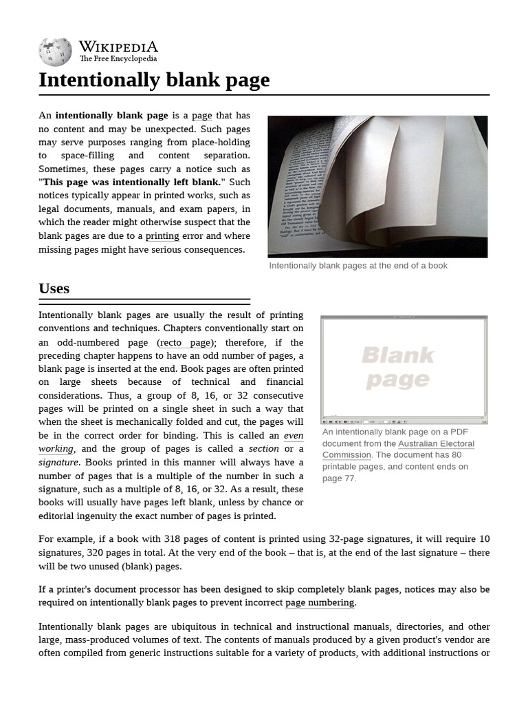 Intentionally Blank Page | PDF | Book Publishing | Book Arts