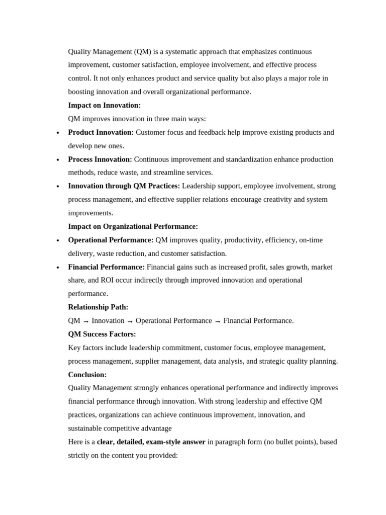 Om Final | PDF | Quality Management | Innovation