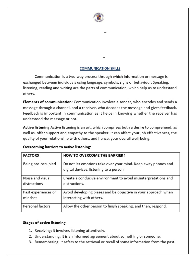Employability Skill - Communication Skill | PDF | Communication ...