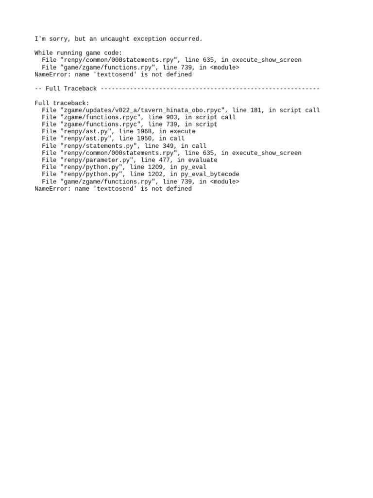 Ren'Py NameError Debugging Guide | PDF