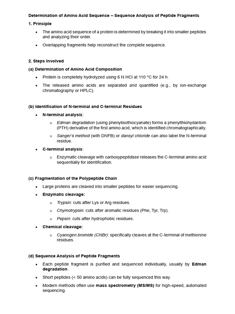 Edman Method | PDF | Proteolysis | Amino Acid