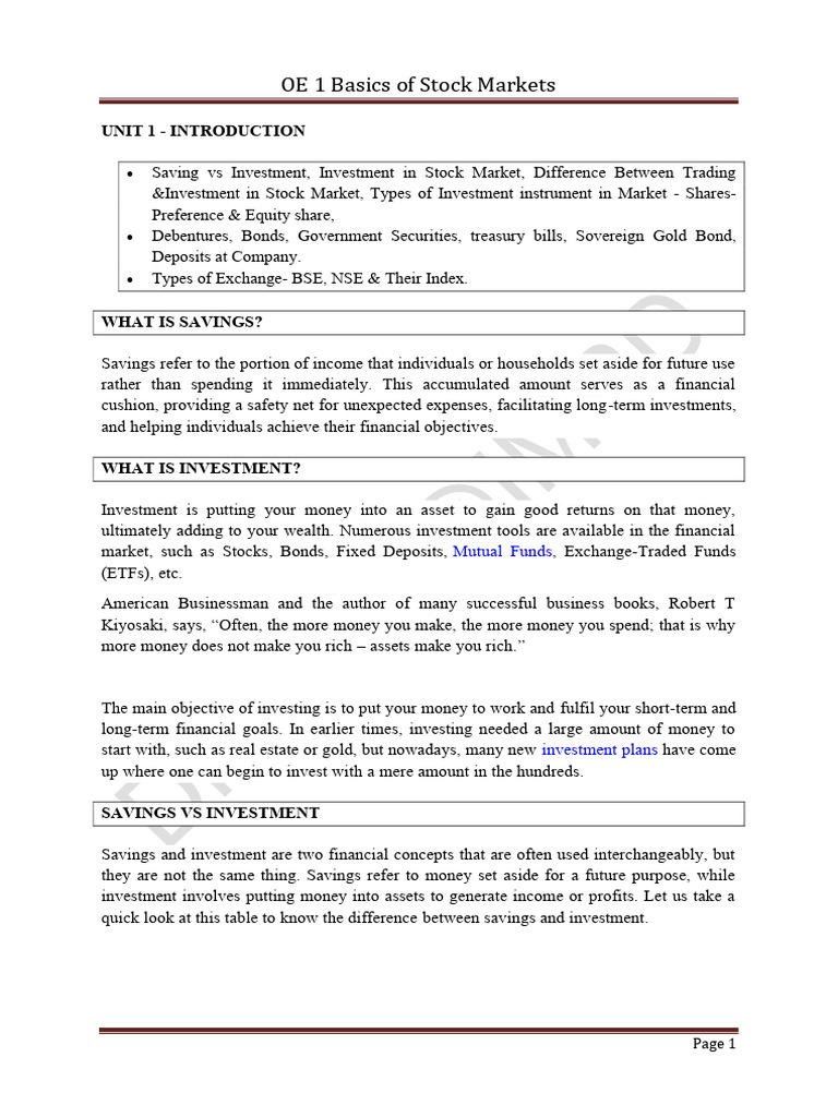 Stock Market Investment Basics Guide | PDF | Bonds (Finance) | United ...