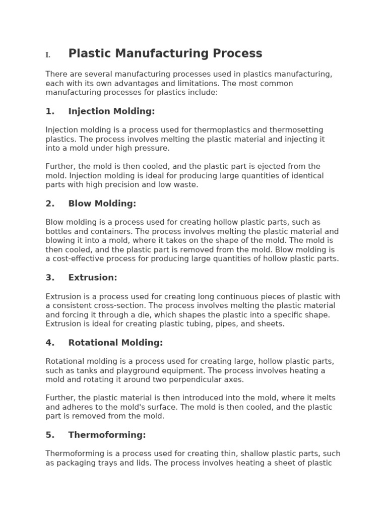 Plastic Manufacturing Process | PDF | Extrusion | Secondary Sector Of ...