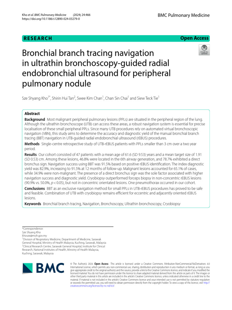 Bronchial Branch Tracing Navigation in Ultrathin Bronchoscopy-Guided ...